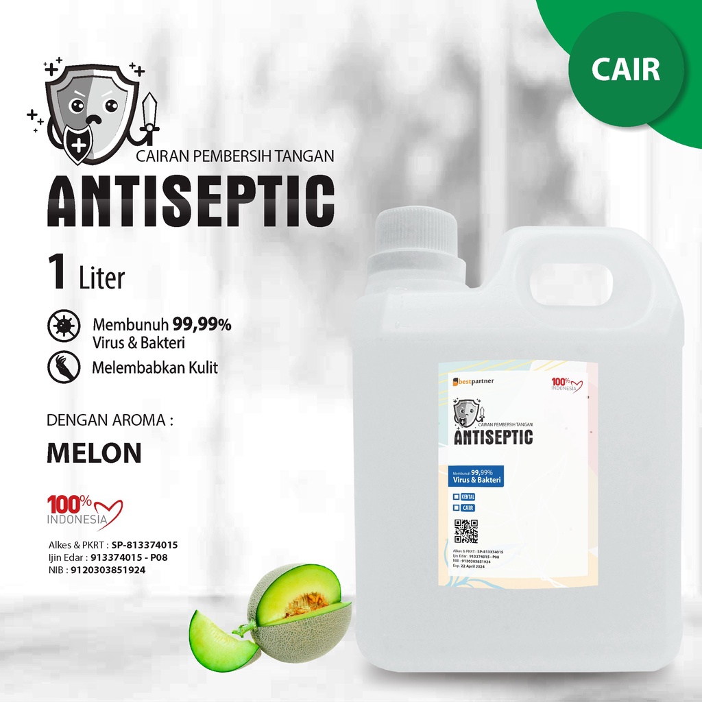 Jual Hand Sanitizer Cair Putihan Antiseptic Varian Aroma Buah / Varian Aroma Segar 1 Liter ...