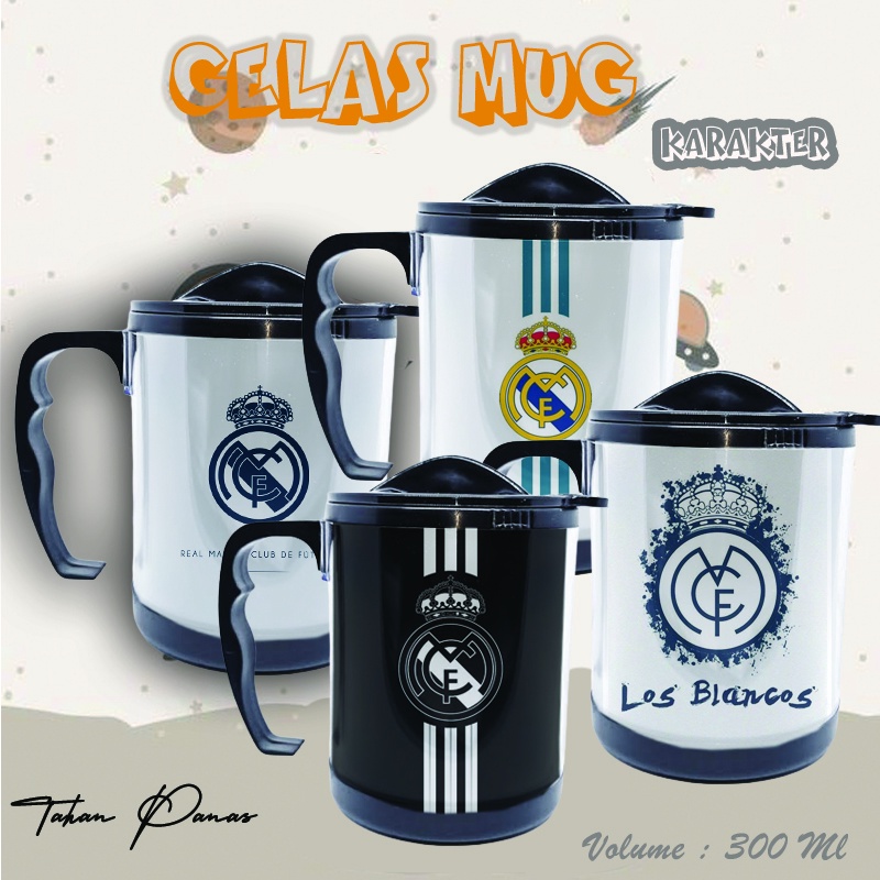 Jual BOTOL MINUM CLUB SEPAK BOLA REAL MADRID CANGKIR MUG KOPI TEH GELAS ...