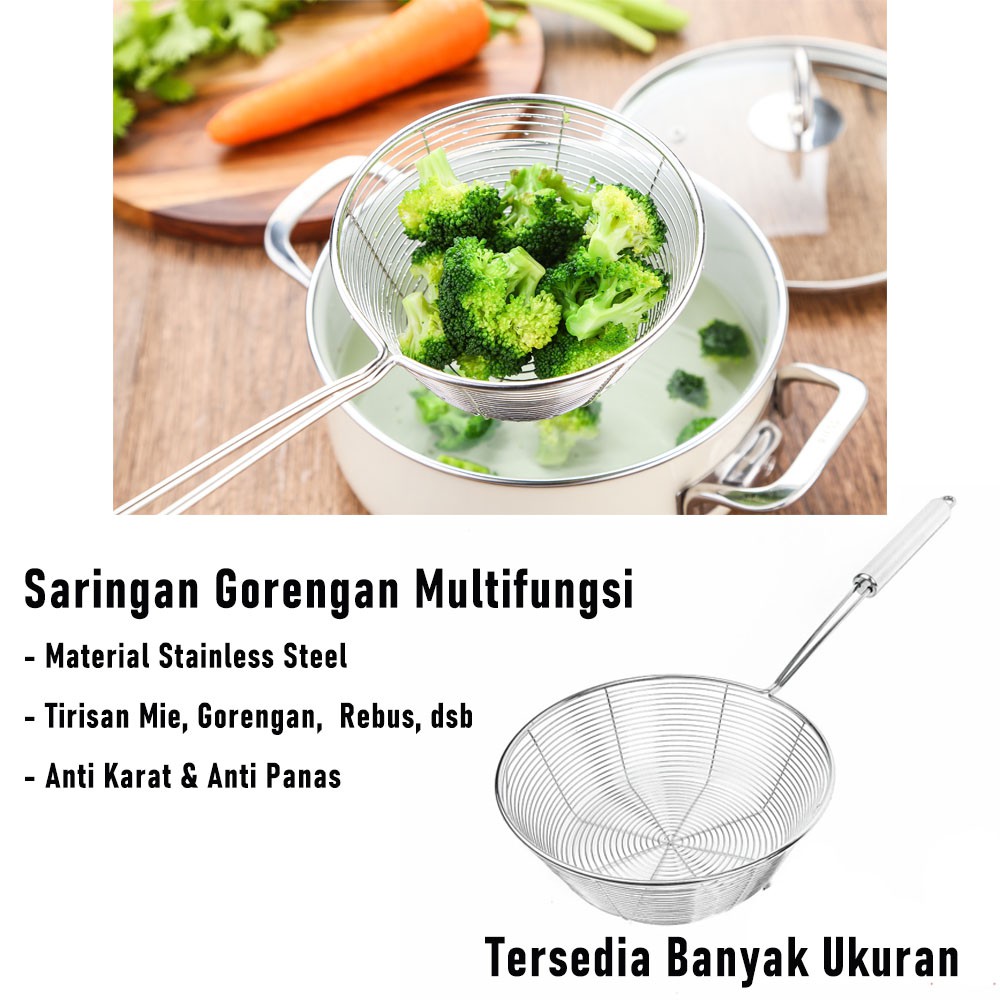 Jual Saringan Mie Tirisan Gorengan Noodles Pasta Minyak Masak Stainless ...