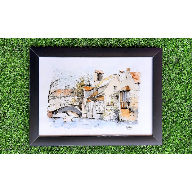 Jual Lukisan modern aesthetic+FRAME/ DEKORASI KAMAR RUANGAN/LUKISAN CAT ...