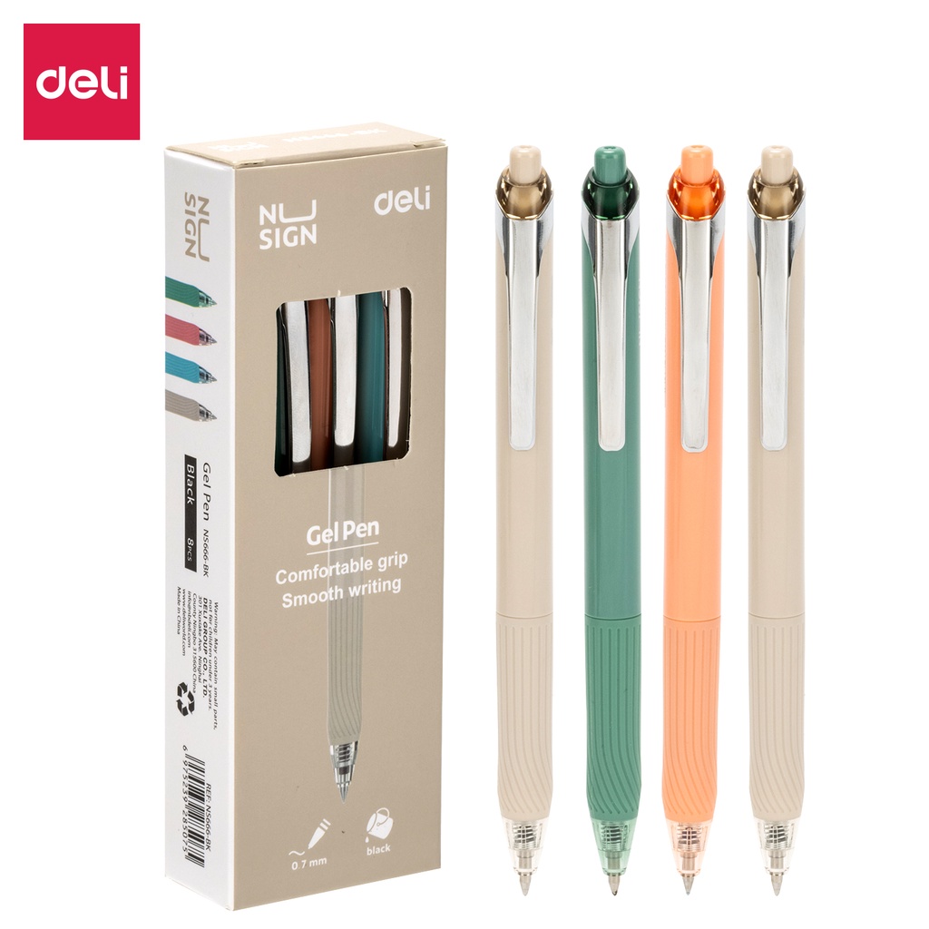 Jual Nusign Retracable Gel Pen / Pulpen Gel Cetak 0.7 mm Tinta Hitam ...