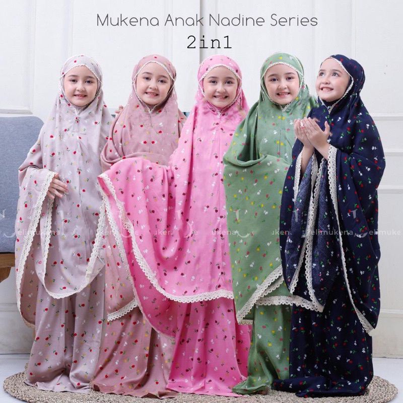 Jual MUKENA ANAK RAYON 2 IN 1 MOTIF NADINE | Shopee Indonesia