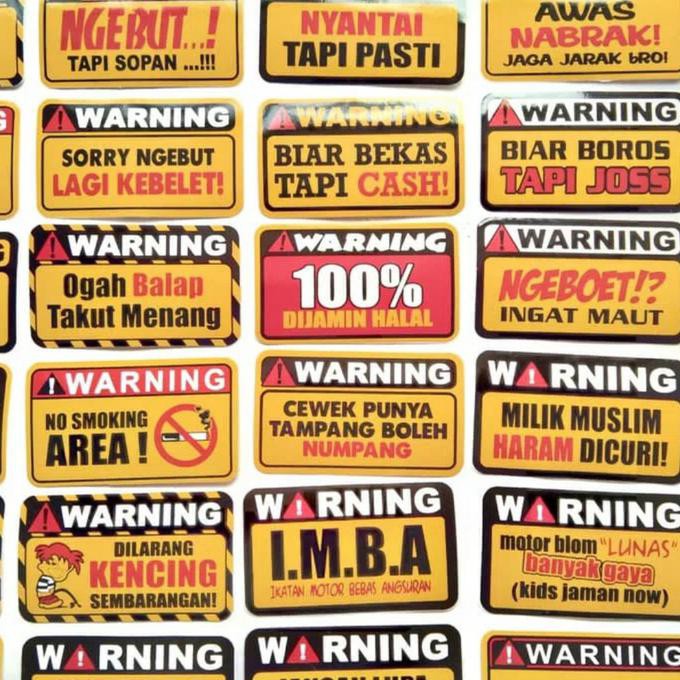 Jual sticker stiker motor warning kata kata unik | Shopee Indonesia