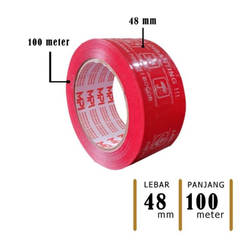 Jual Lakban Merah Jangan dibanting 48 x 100 meter | Shopee Indonesia