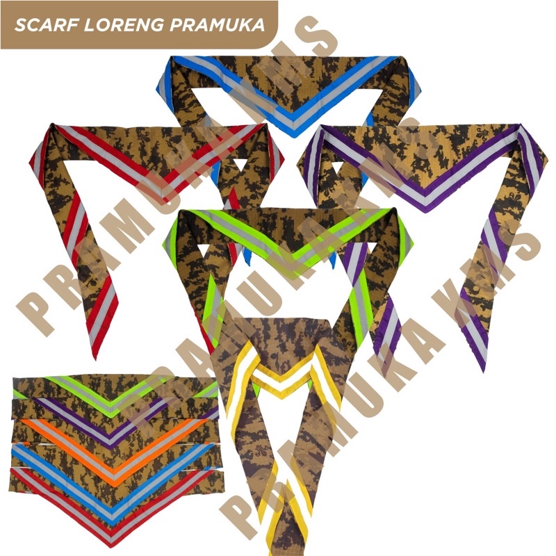 Jual SCARF PRAMUKA SCRAFT LORENG PRAMUKA SCRAF MENYALA SKRAF DORENG ...