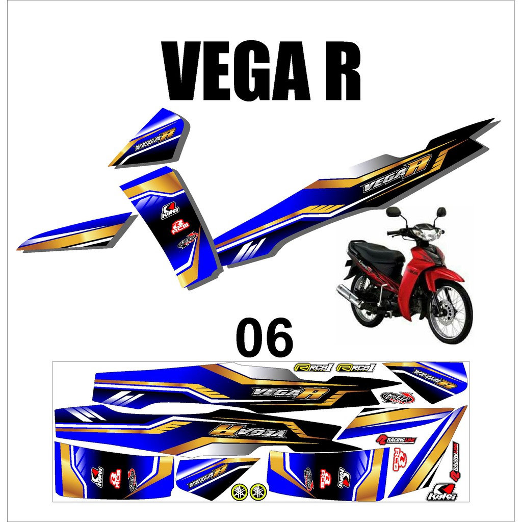 Jual Sticker Striping Lis Variasi VEGA R NEW 2006 - 2009 Desain LS-06 ...