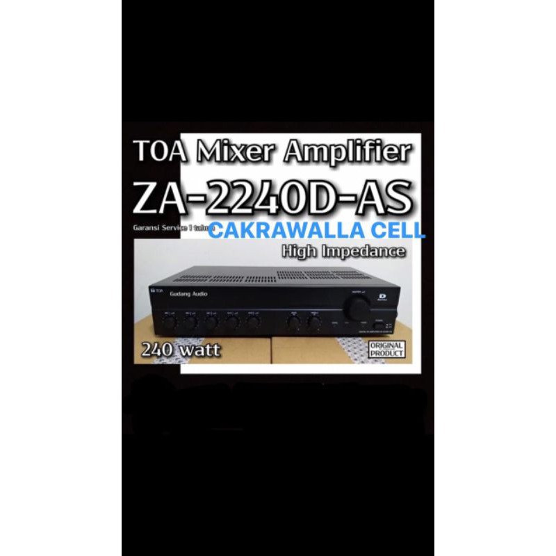 Jual TOA MIXER AMPLIFIER ZA_2240 (240watt) | Shopee Indonesia