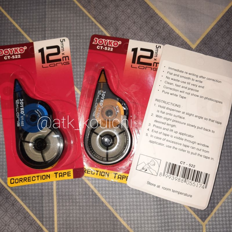 Jual TIP-EX ROLL / CORRECTION TAPE JOYKO CT522 12 METER | TIPEX KERTAS ...