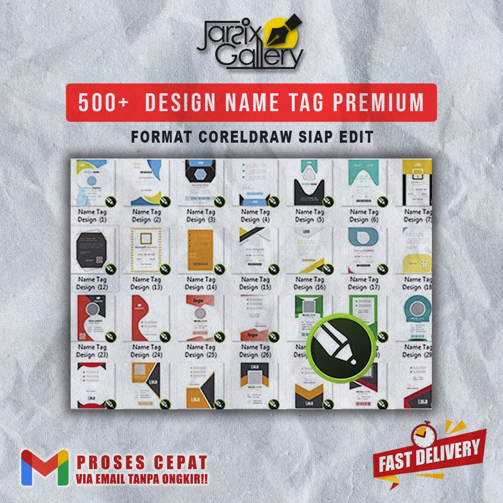 Jual 500+ Template Design Name Tag Premium Format Coreldraw Siap Edit ...