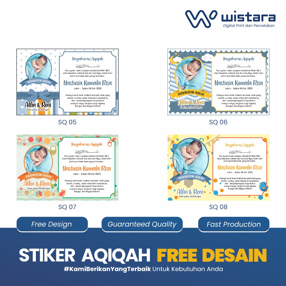 Jual Stiker Aqiqah / Stiker Tasyakuran Aqiqah / Stiker Tasyakuran ...