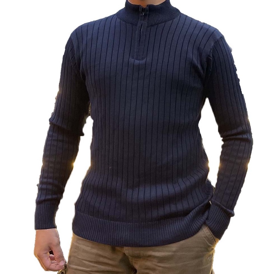 Jual Sweater Rajut Pria Quarter Zip Turtleneck | Shopee Indonesia