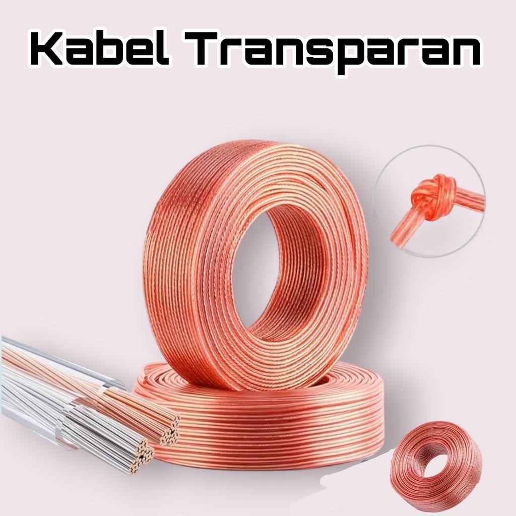 Jual Kabel Listrik Transparan 2x30, 2x50, 2x80 30Yard/Kabel Audio ...
