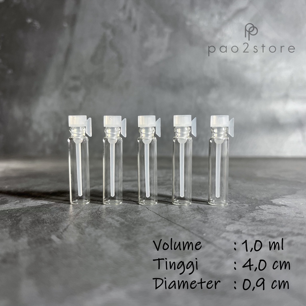 Jual Vial 1ml Botol Tester Sample Parfum Kaca model Stik Panjang Lidi ...