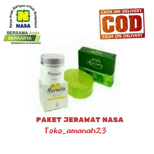 Jual (C. O. D) Paket jerawat herbal nasa / moreskin anti acne / ershali acne soap / jual obat ...