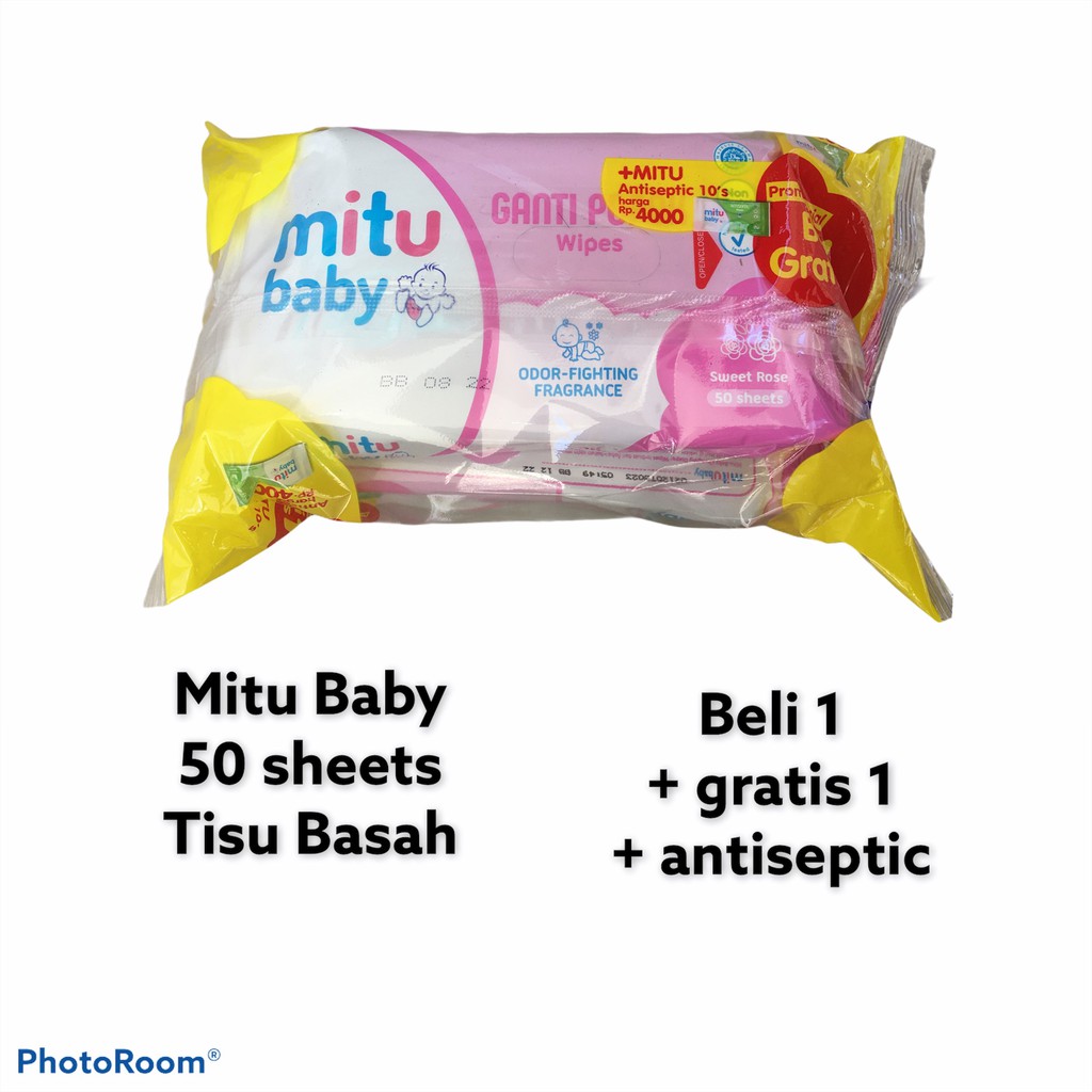 Jual Mitu Baby Tissue basah 50 sheet Ganti Popok Beli 1 Gratis 1 + Mitu ...