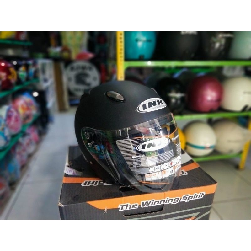 Jual HELM INK CENTRO ORIGINAL SOLID BLACK MATT (HITAM DOFF) | Shopee ...