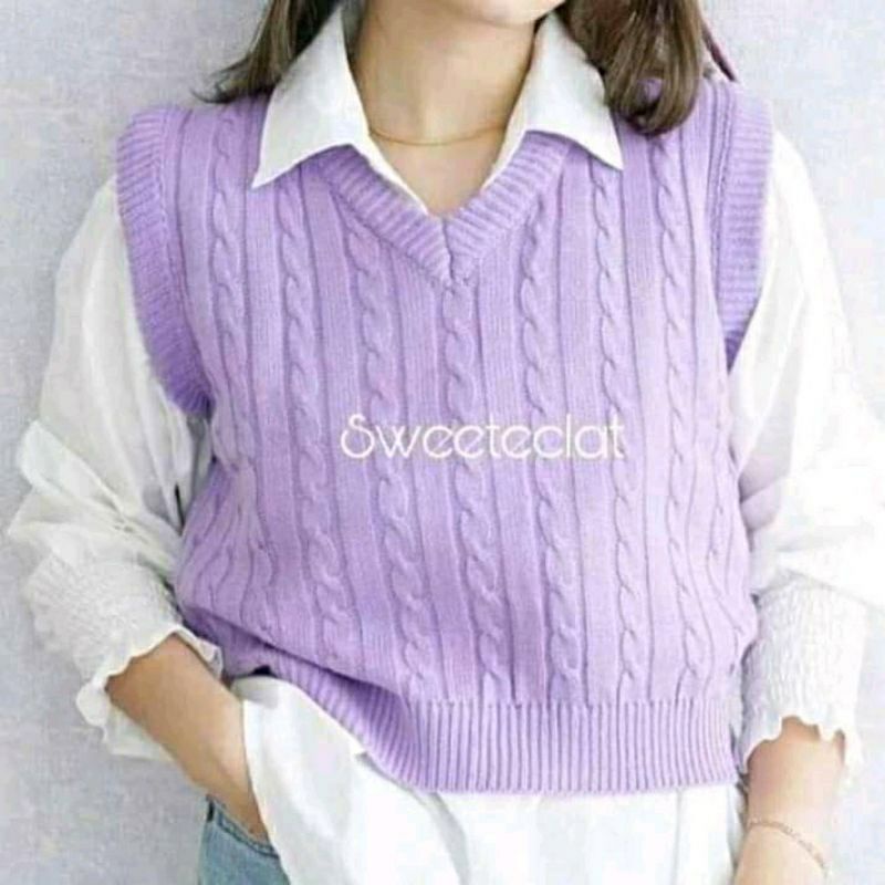 Jual Rompi Cable Knit / Vest Rompi Cable Rajut / Rompi Motif Cable ...