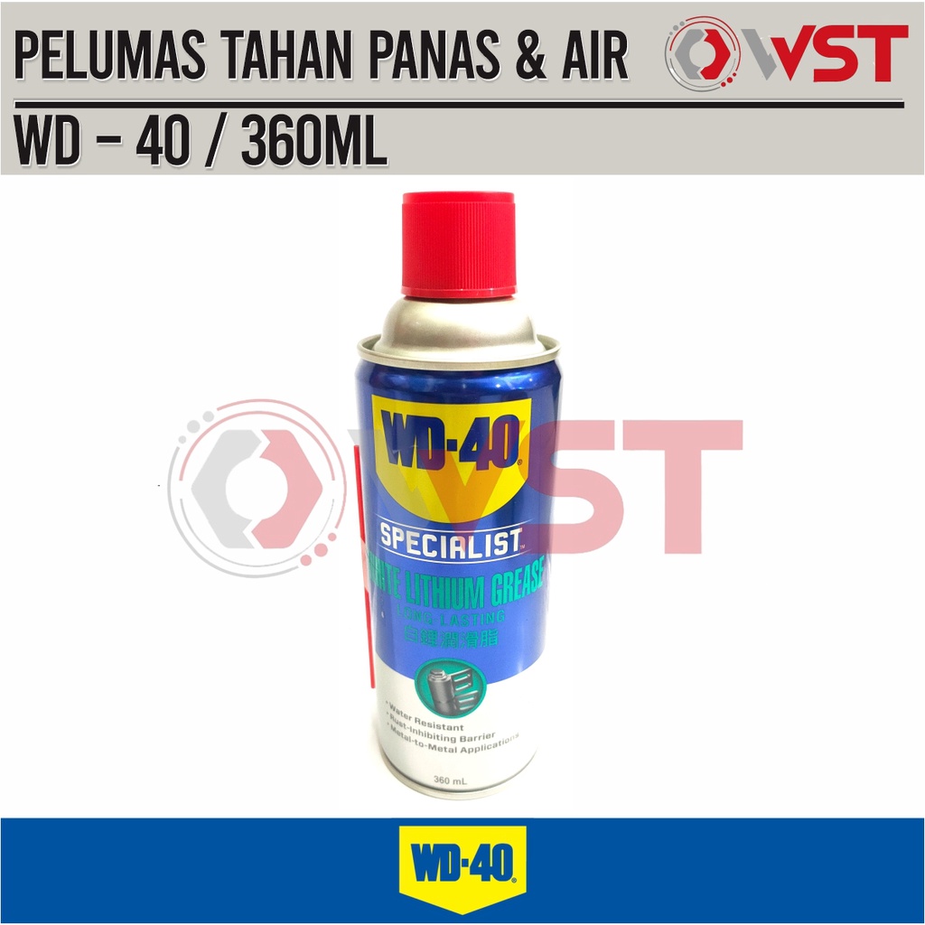 Jual WD 40 White Lithium Grease 360ml / Pelumas tahan air dan panas | Shopee Indonesia
