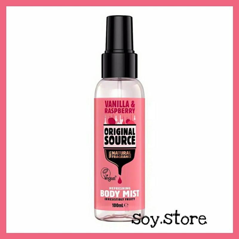 Jual Original Source Body Mist Vanilla & Raspberry [100 mL] | Shopee ...