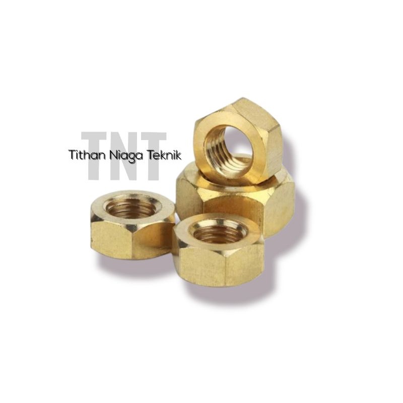 Jual Nut brass m16x2.0 hexagonal mur kuningan asli hex m16 drat 2.0 ...