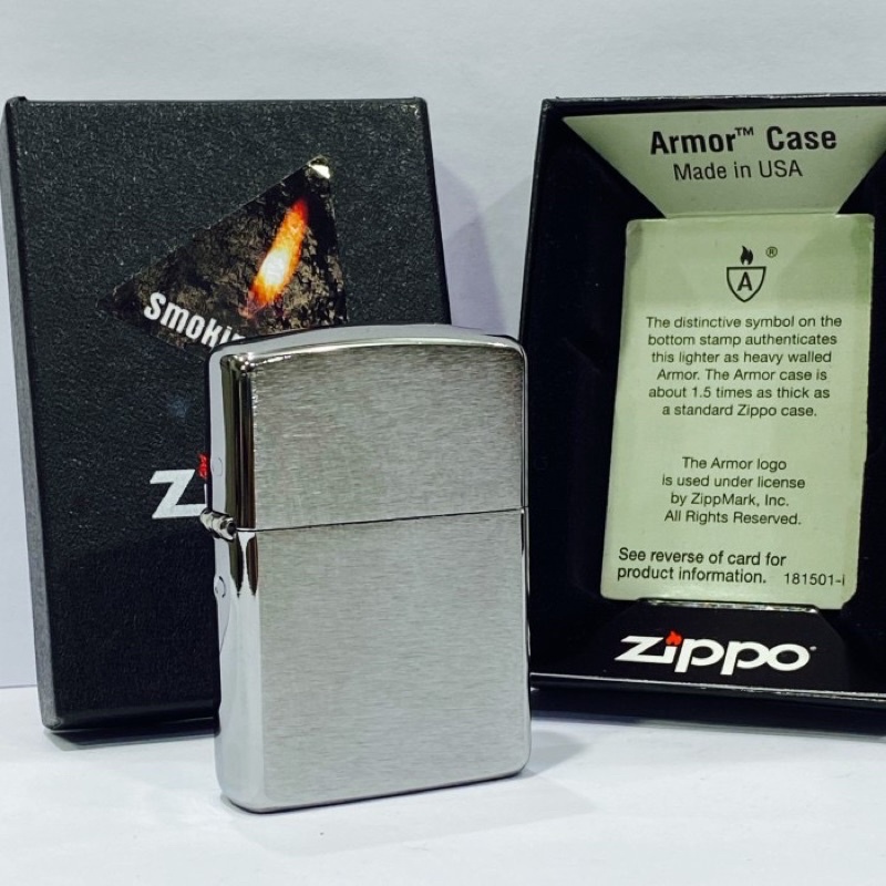 Jual Original Zippo Armor brushed chrome - only casing- | Shopee Indonesia