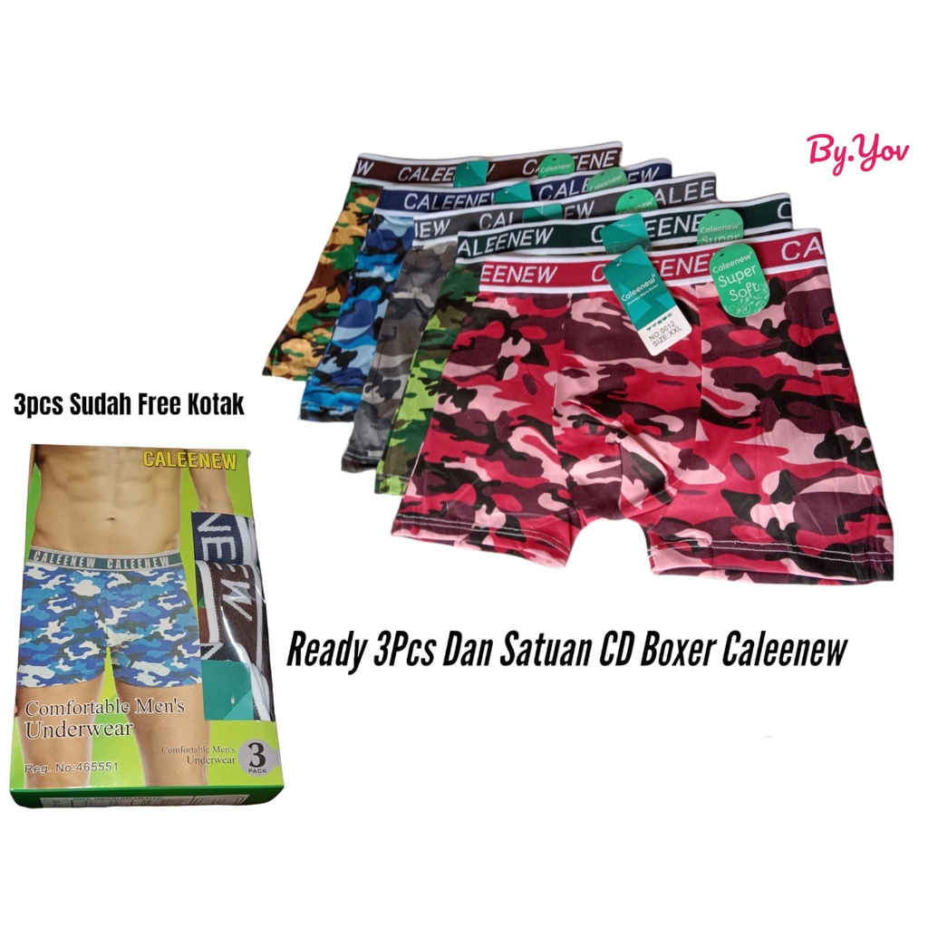 Jual CD Boxer Pria Caleenew Loreng ALL Size | Shopee Indonesia
