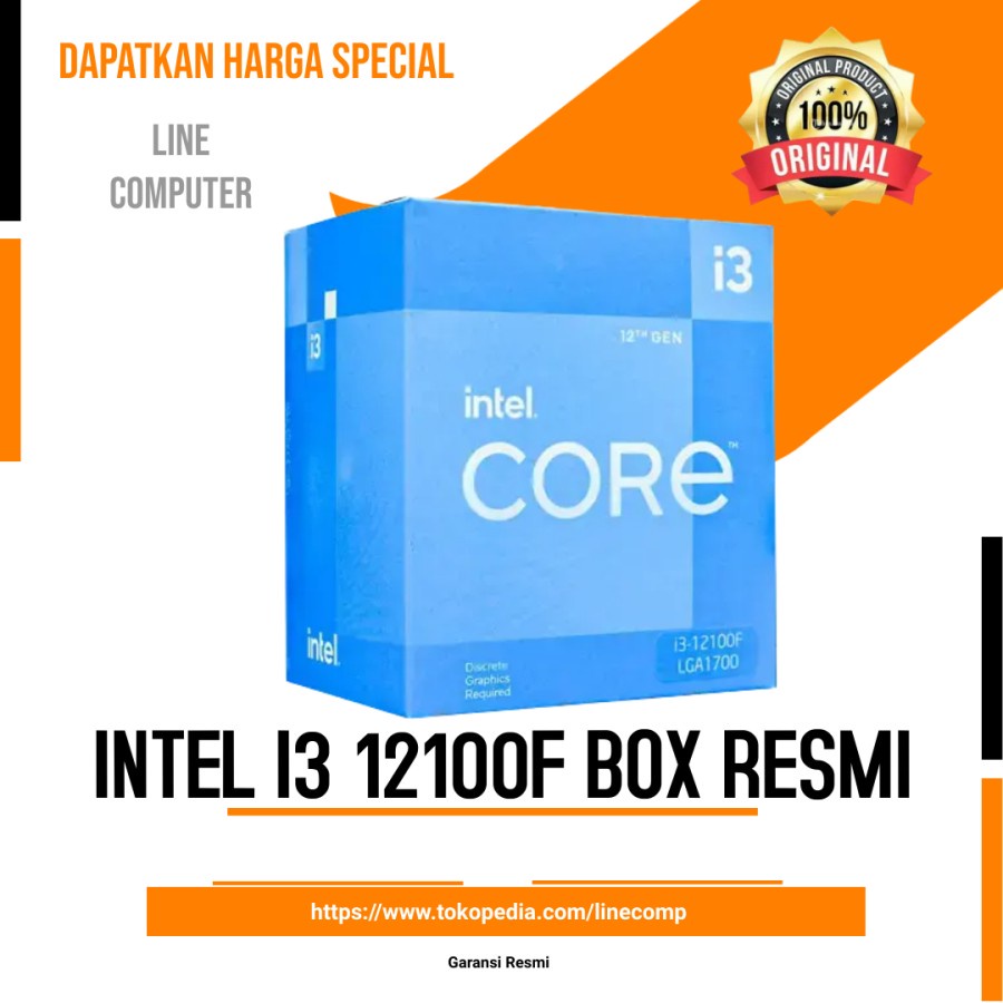 Jual Intel Core i3 12100F 3.3 GHz 4 Core 8 Threads Alder Lake Box ...