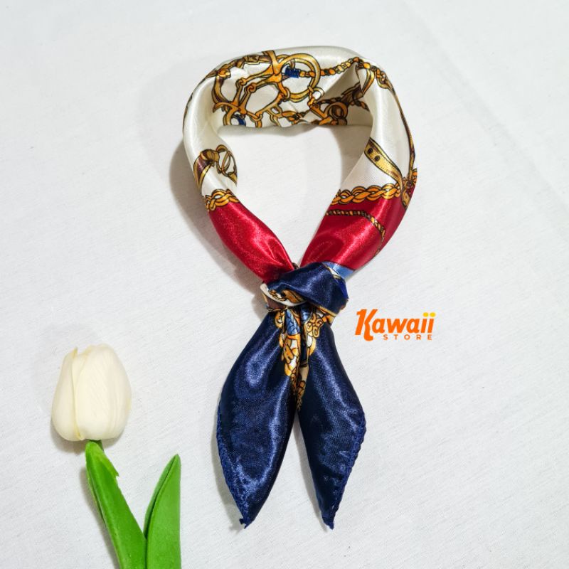 Jual Syal Sutra Satin Scarf Mini Leher Bandana Syal Korea Vintage Tas ...