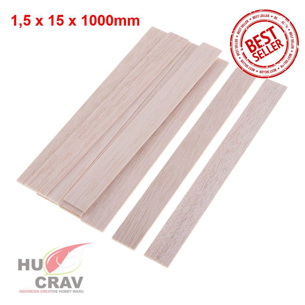 Jual Balsa Strip 1,5x15 x1000mm Kayu Stik Stick Maket Arsitek Diorama ...