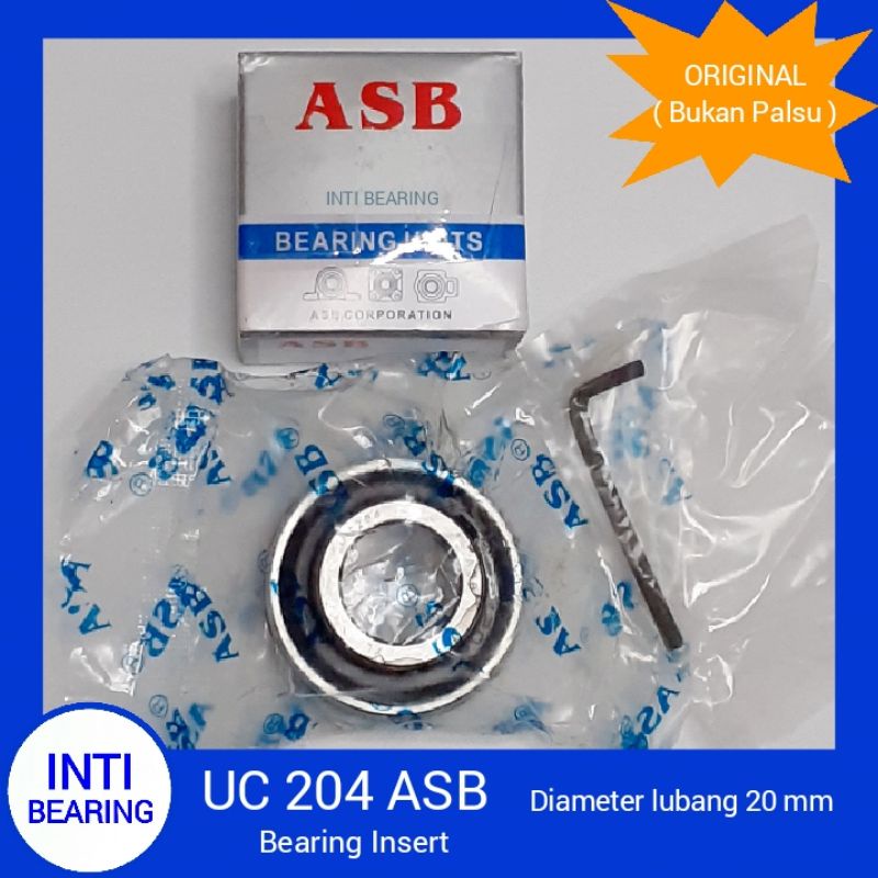 Jual BEARING INSERT UC 204 ASB ASLI AS 20 MM UNTUK PILLOW BLOCK BEARING DUDUK ORIGINAL LAHER ...