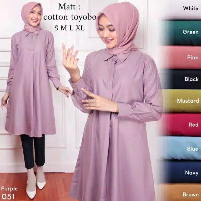 Jual tunik simple - tunik terbaru - baju atasan wanita polos | Shopee ...