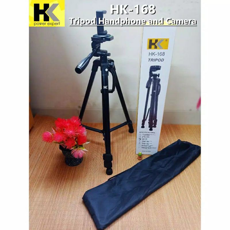 Jual Tripod HK-168 Original 100% panjang 1.4m kuat dan kokoh brg sesuai gambar plus holder hp ...