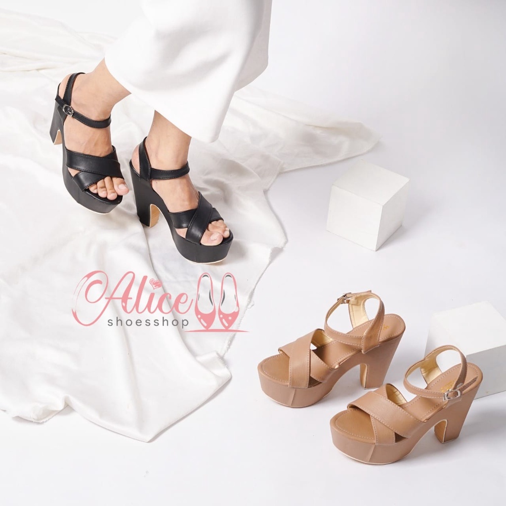 Jual Alice - heels wanita tinggi model terbaru cantik heels batako tali ...