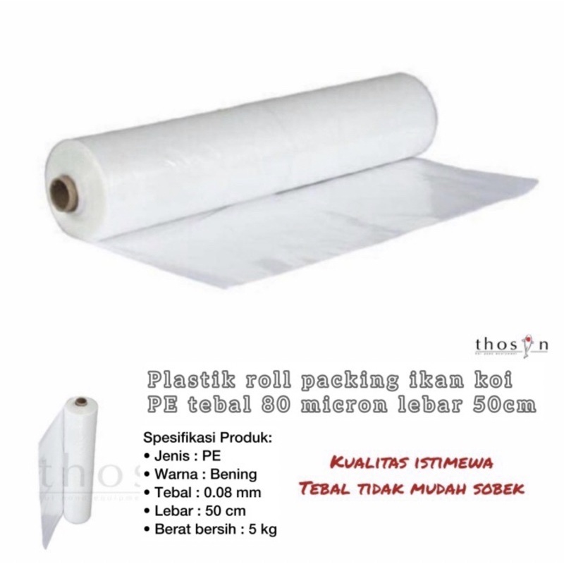 Jual Plastik PE untuk packing pengiriman ikan koi hidup 1 Roll dengan ...
