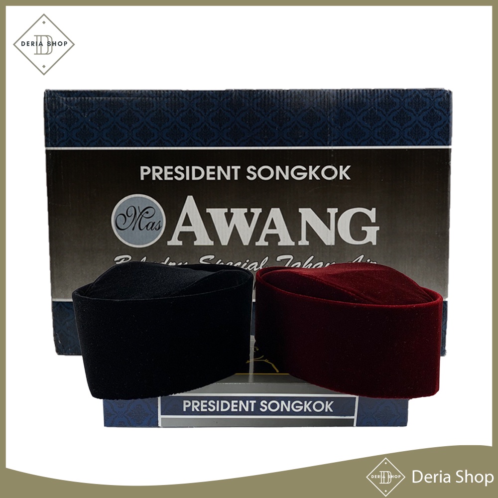 Jual Songkok Hitam AWANG SUSUN Non AC Tinggi 8 9 Cm Peci Sholat Bludru ...