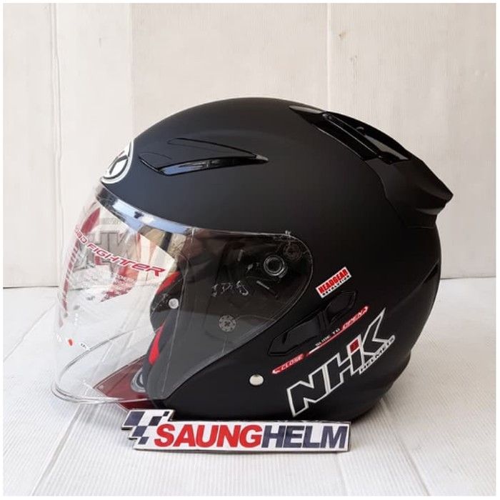 Jual HELM NHK R1 DOUBLE VISOR SOLID HITAM DOFF | Shopee Indonesia
