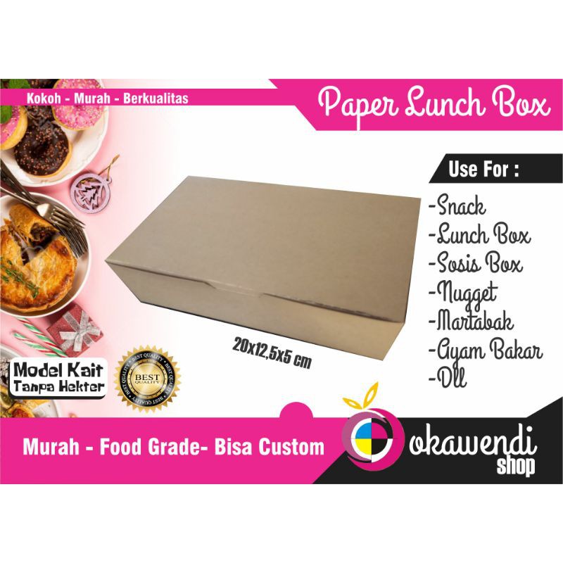 Jual Paper Lunch Box/Dus Kemasan Nasi Makanan/Box Nasi Makanan/Kotak ...