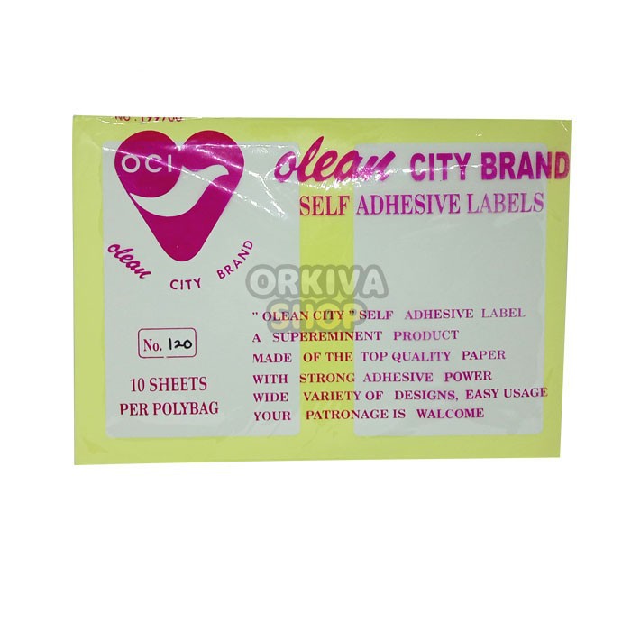 Jual Label Nama / Label Olean City No.120 Polos (10 Lembar) | Shopee ...
