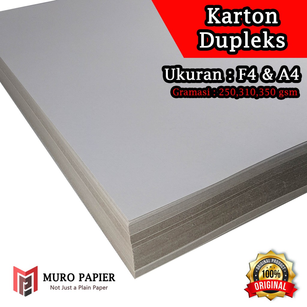 Jual ( PER PAK - ISI 20 ) Karton Dupleks 250 - 500 gsm A4 F4 - by Muro ...