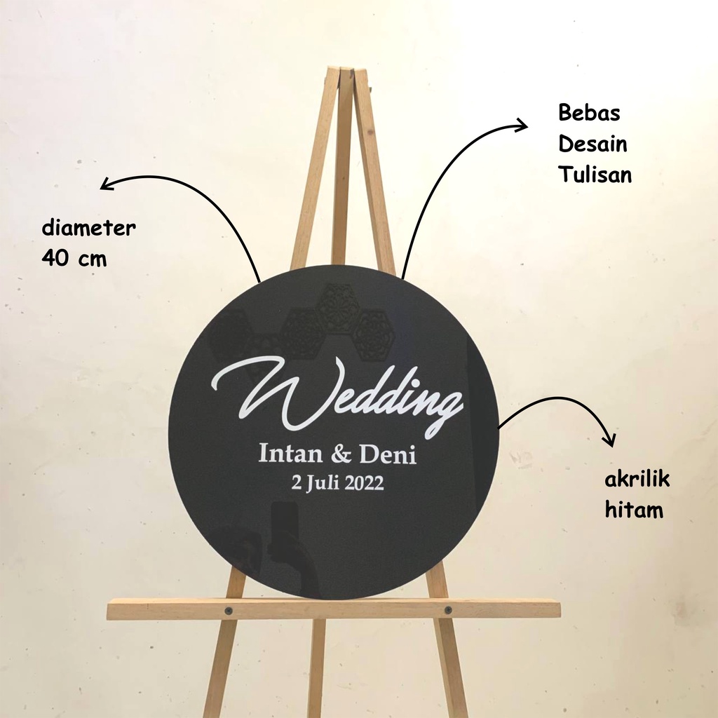 Jual Welcome Sign Diameter 40 cm Wellcome Signage Acrylic Papan Akrilik ...