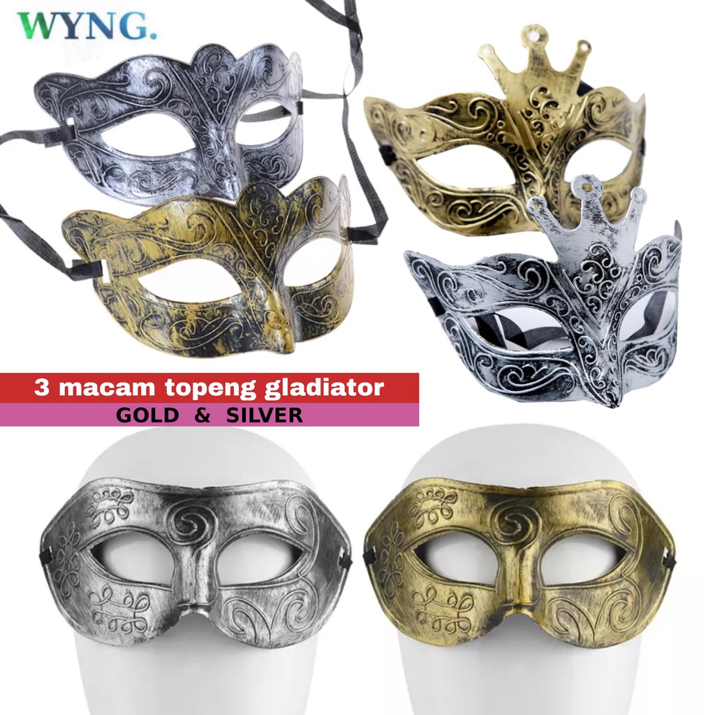 Jual Topeng Pesta Gladiator Setengah Wajah Queen and King Carnival Half ...