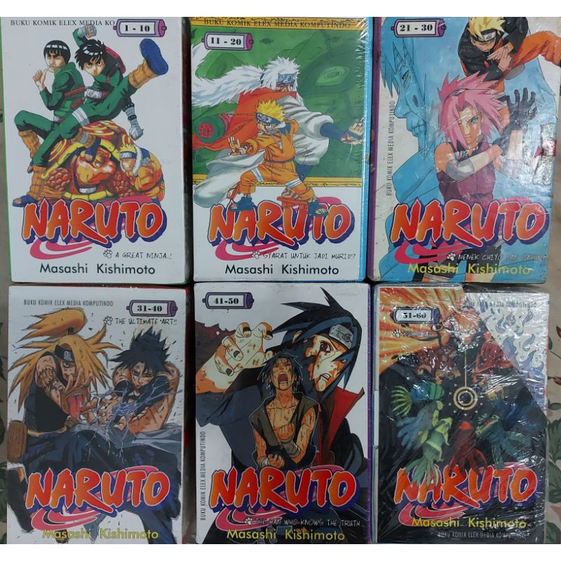 Jual Komik naruto box set 1-60 segel, naruto character data book 1-4 ...