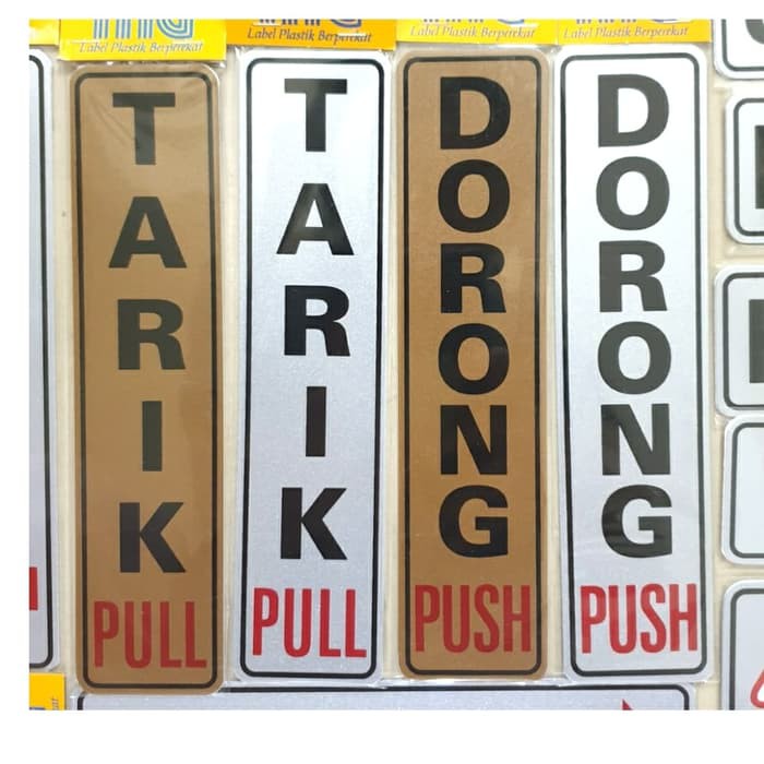 Jual Stiker Sticker Tarik Dorong push pull | Shopee Indonesia