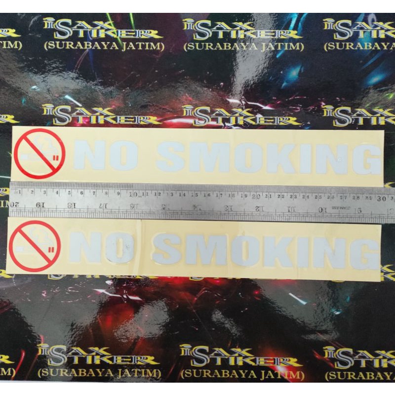 Jual stiker cutting no smoking ukuran 30cmx4,5cm | Shopee Indonesia