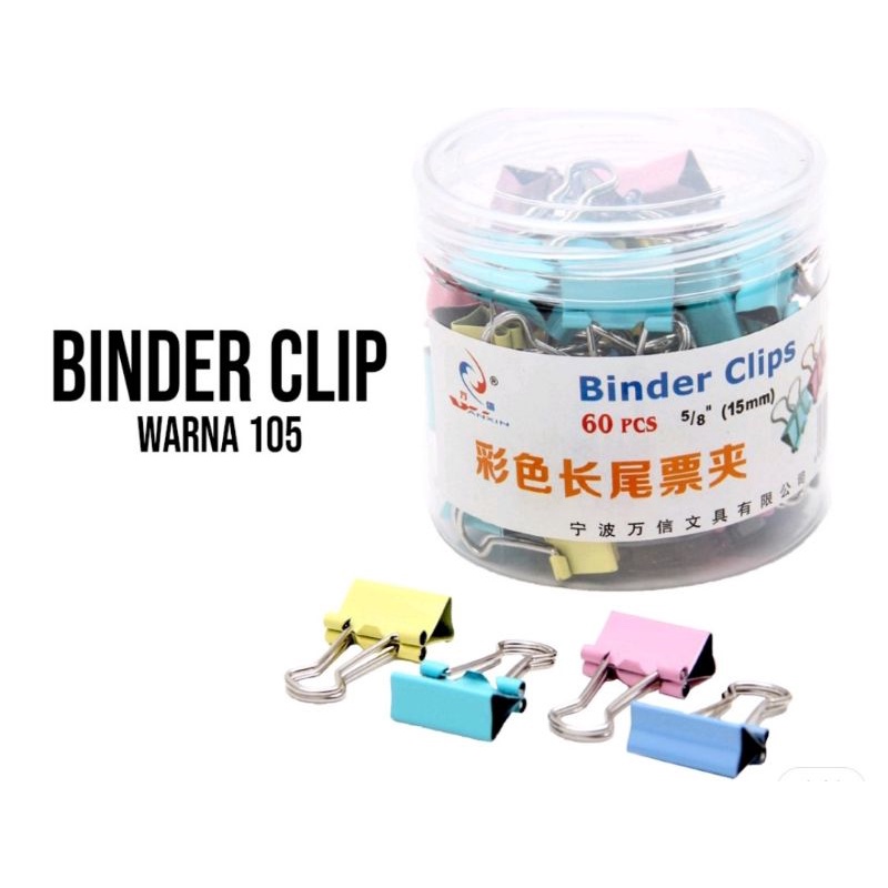Jual binder clips no.105 warna kecil (1pcs) | Shopee Indonesia