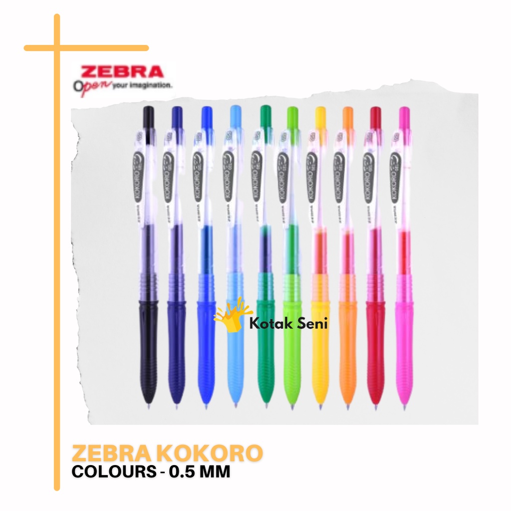 Jual Pulpen Gel Kokoro Zebra Colours - 0.5 mm / Zebra Kokoro Tinta ...
