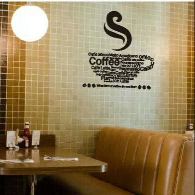 Jual Wall Stiker Coffee Tipografi Hiasan Dinding Sticker Kaca Quotes ...