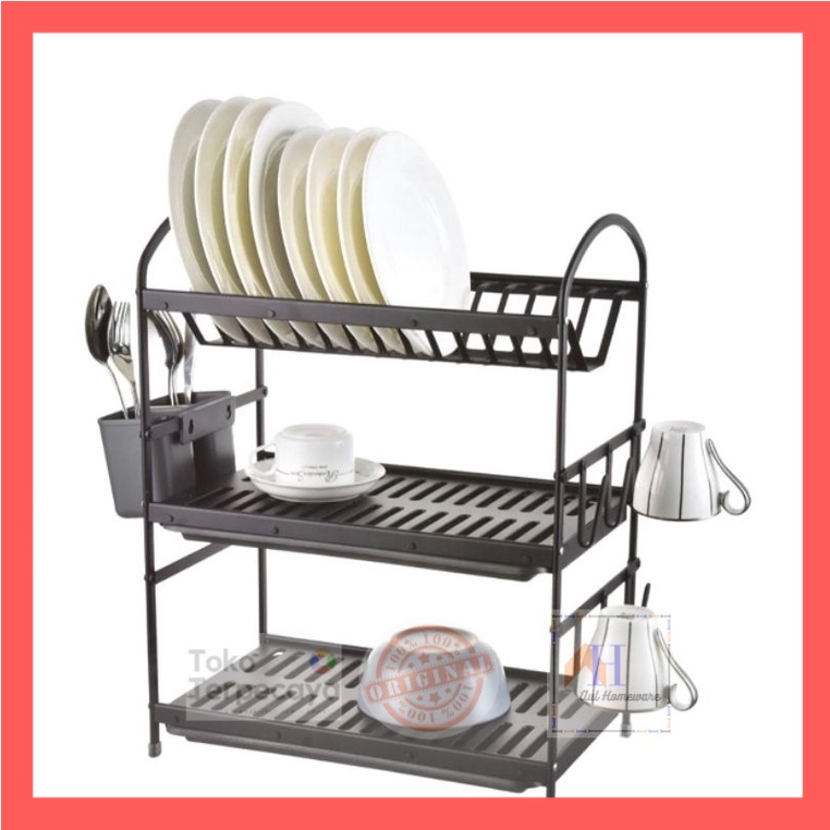 Jual Rak Piring Aluminium 3 Tingkat Rak Piring | Shopee Indonesia