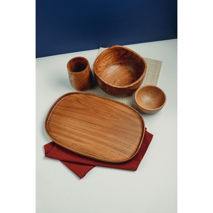 Jual Dorado Natural Wooden Platter Rectanguler / Piring Saji Kayu ...