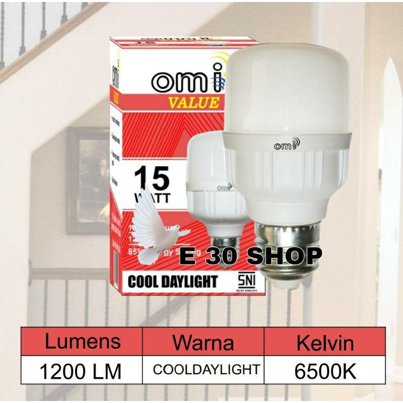 Jual Bohlam Lampu LED Capsule omi Value 15 Watt Cahaya Putih / lampu led kapsul murah | Shopee ...